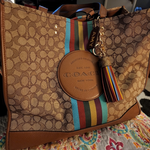 Coach | Bags | Coach Dempsey Tote 4 Inch Signature Jacquard With Stripe ...